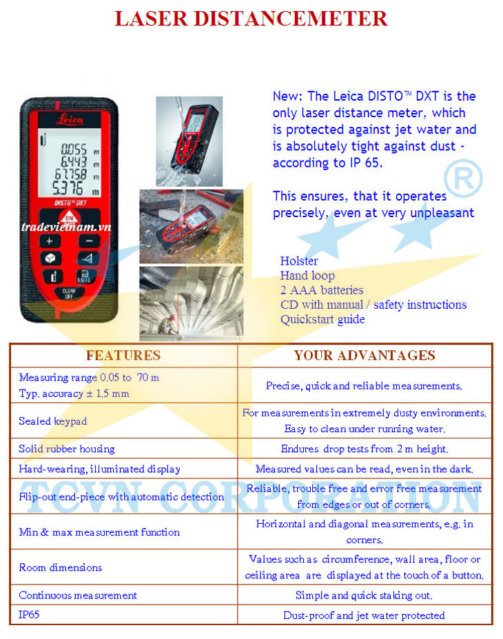 laser đo xa (distancemeter) leica disto dxt | laser do xa distancemeter ...