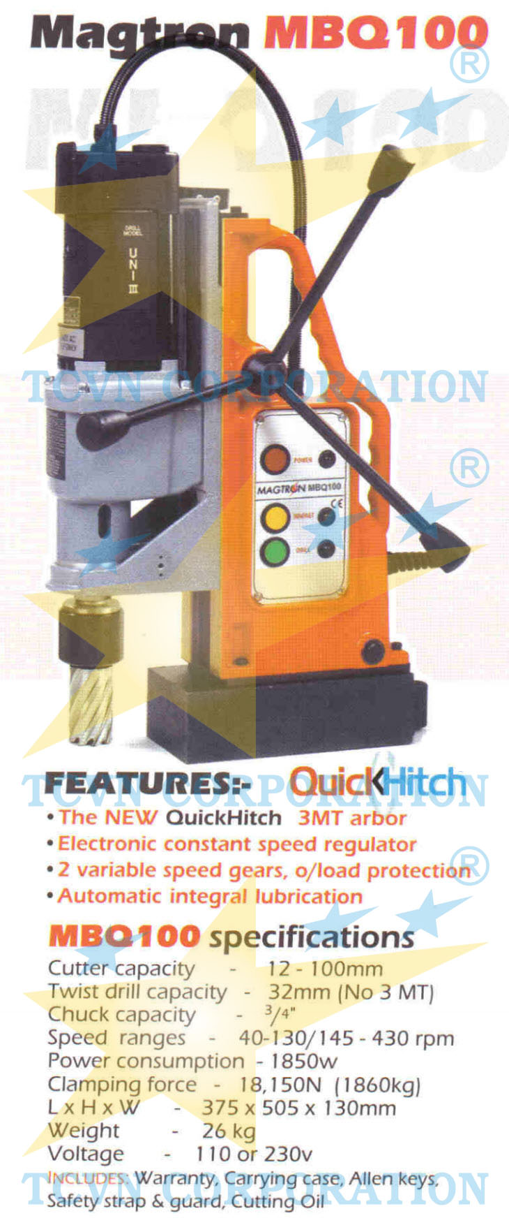 máy khoan từ (magnetic drilling) magtron mbq-100 | may khoan tu ...